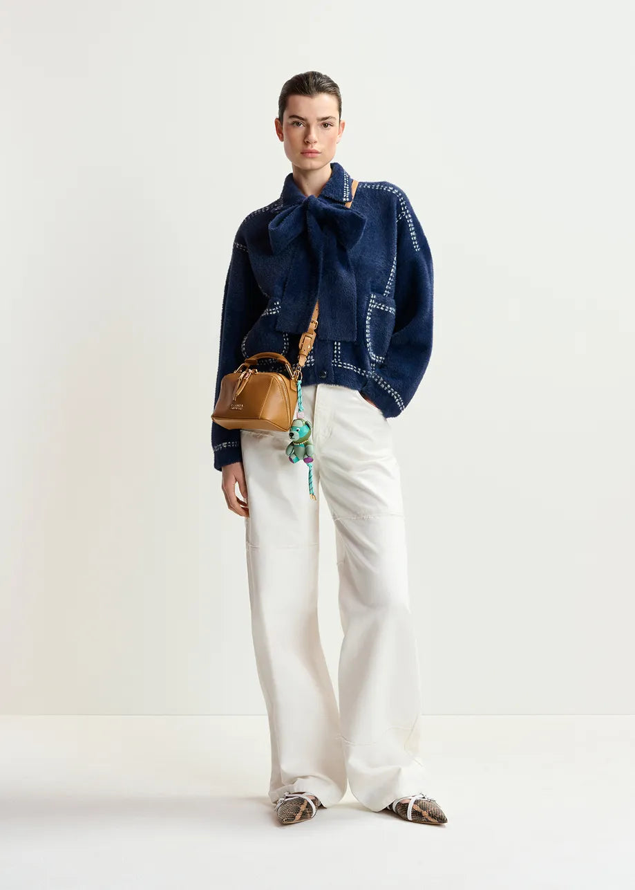 Essentiel Antwerp Ihoops Cadigan With Bow - Navy Blue – Quattro Tizi