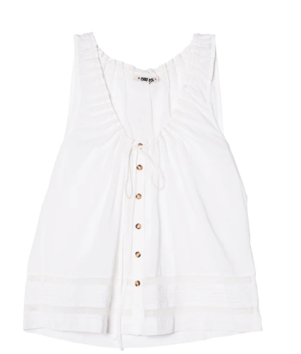 Ciao Lucia Eugenia Cotton Voile Top - White – Quattro Tizi